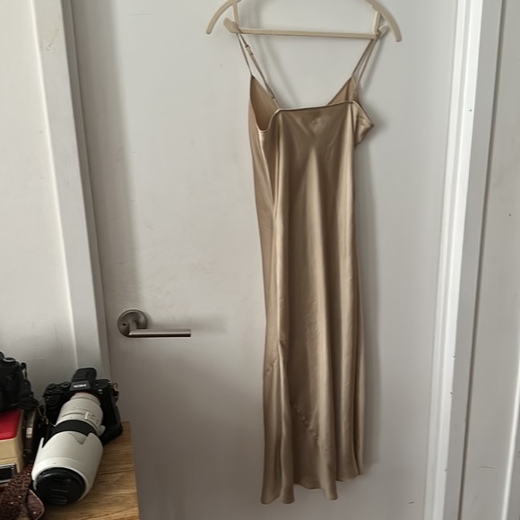 Wilfred | Dresses | Wilfred Champagne Only Slip Satin Midi Dress | Poshmark